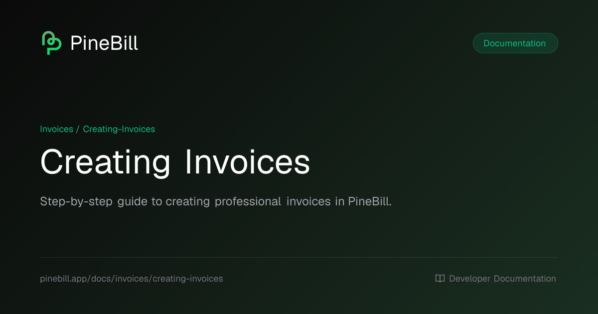 Creating Invoices | PineBill Documentation