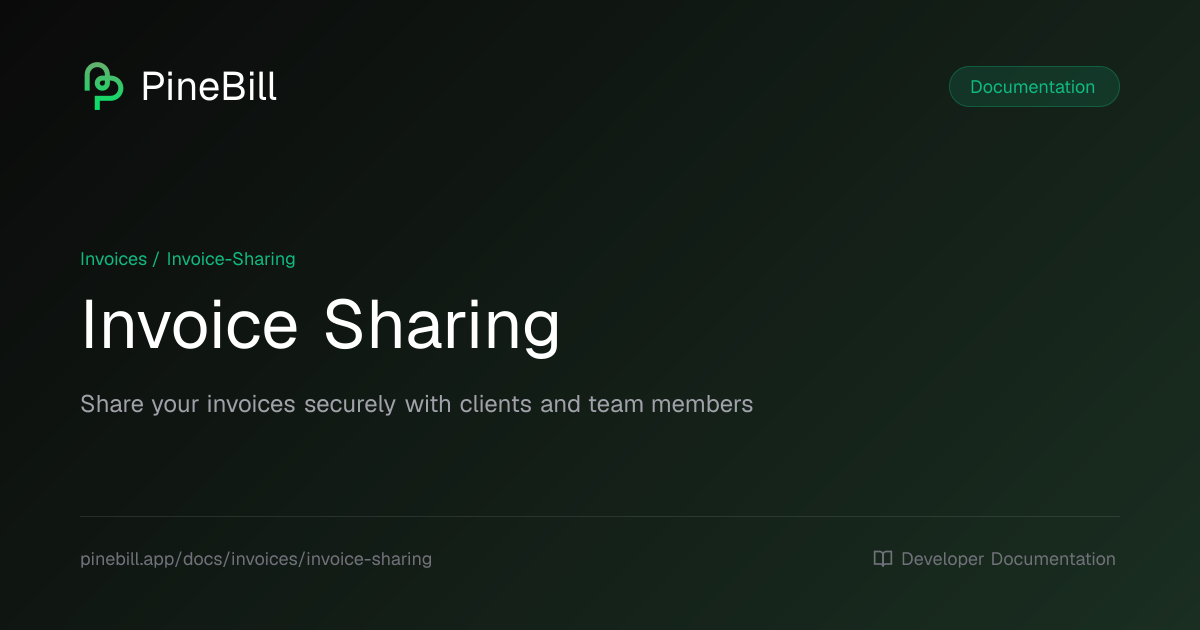 Invoice Sharing | PineBill Documentation
